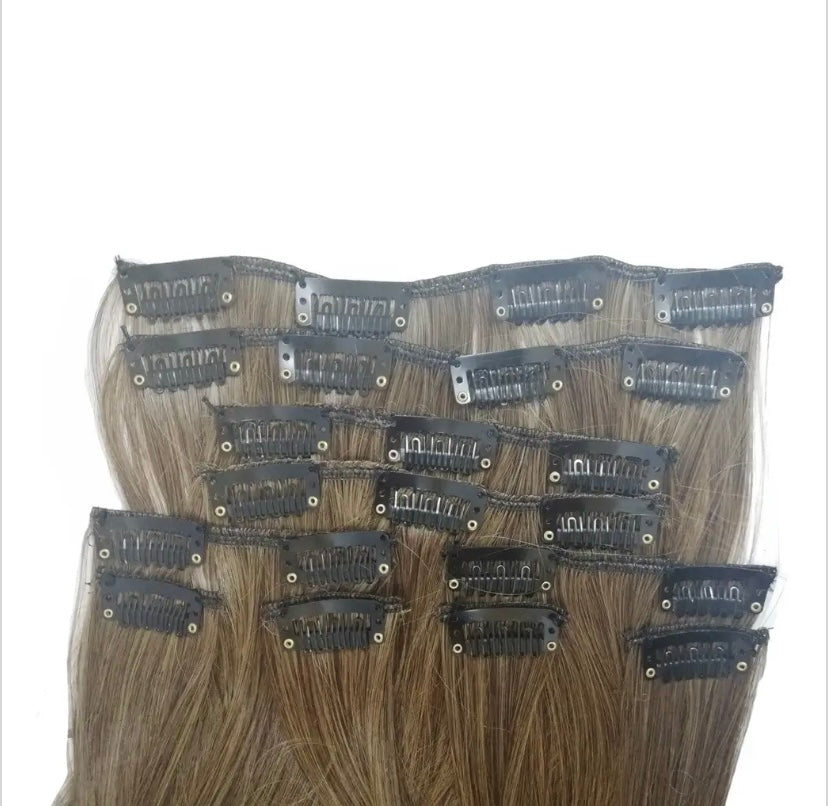 Straight Long Full Head Clip-on Hair Extensions – Minglai